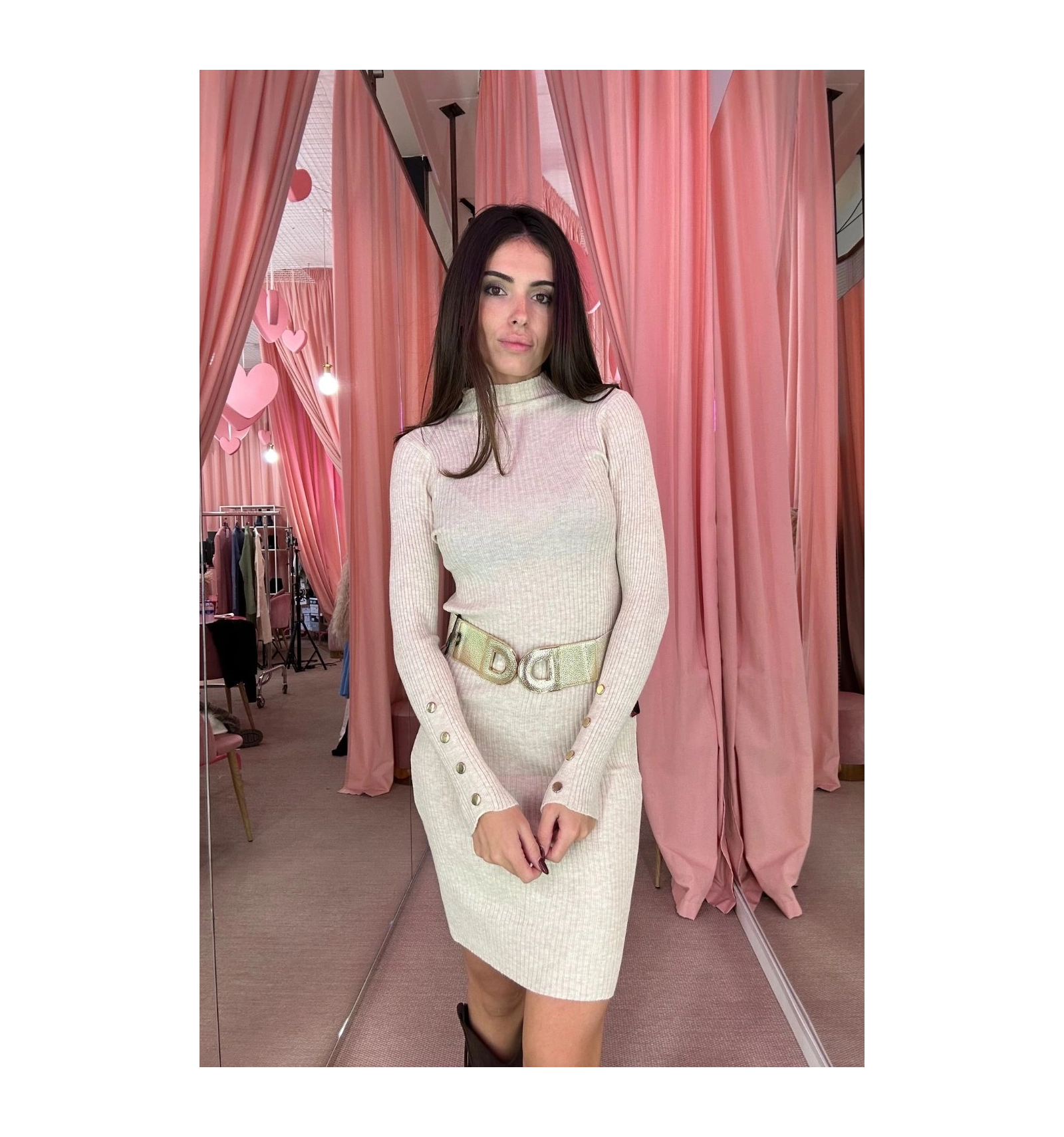 Vestido de Canalé Piler - Beige Pianno39